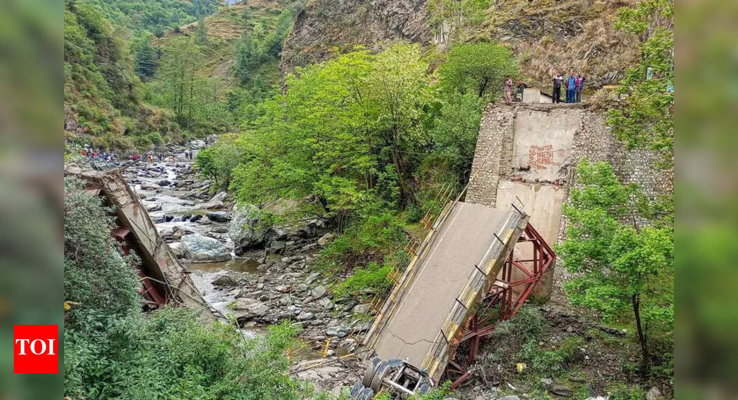 Kullu: Bridge collapse disrupts traffic on Aut-Luhri highway - The ...
