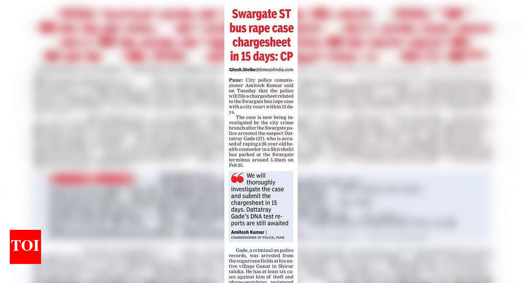 Police record statements of Solapur bus conductor & driver in Swargate rape case | Pune News ...