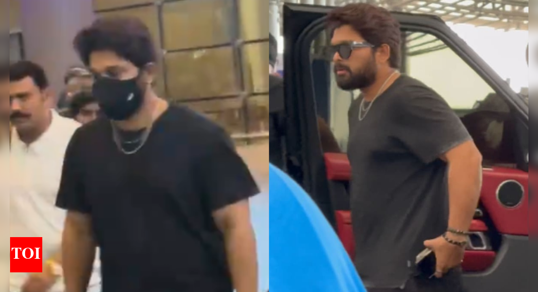 Allu Arjun gets spotted in a casual all-black look as he flies from ...