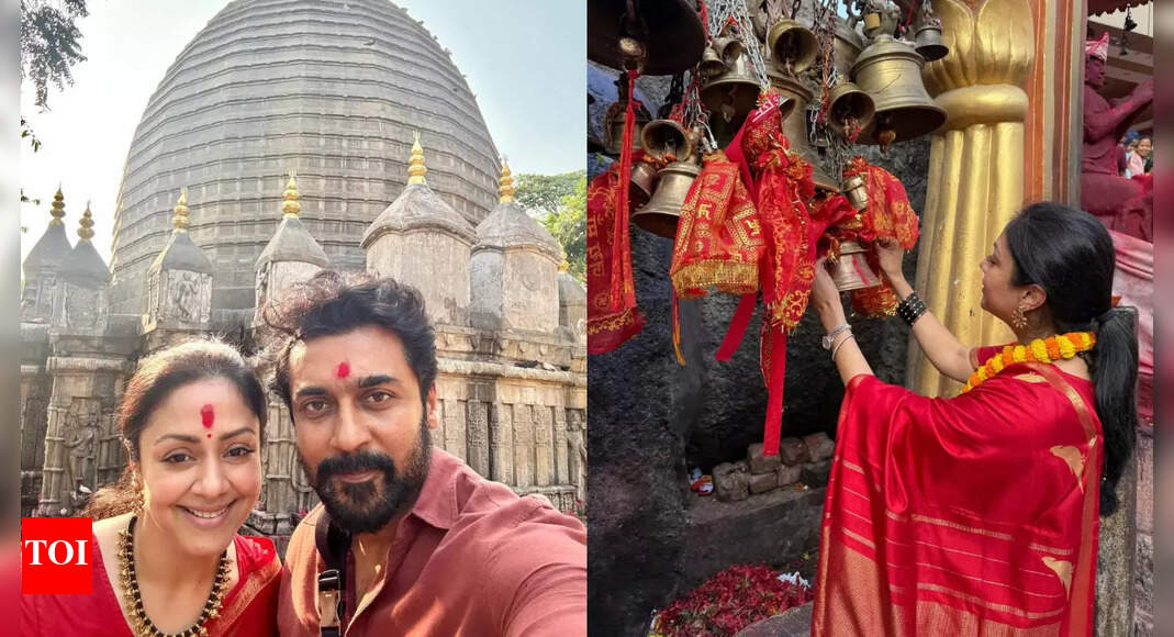 Jyotika’s red saree moment at the Shakti Peethas is ethnic elegance at ...