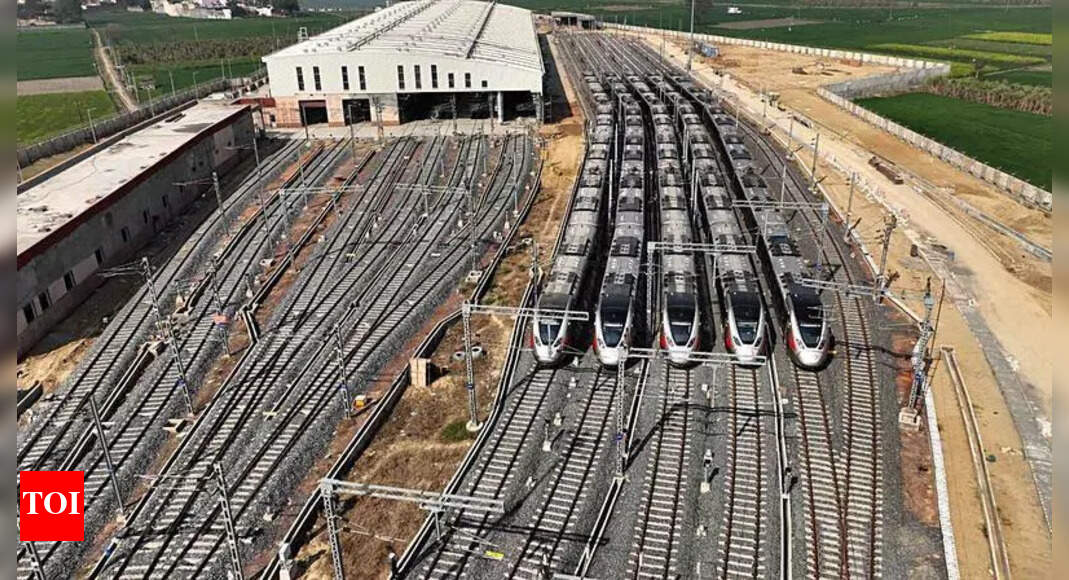 Foot overbridge linking Sarai Kale Khan Namo Bharat station and Hazrat Nizamuddin Railway ...