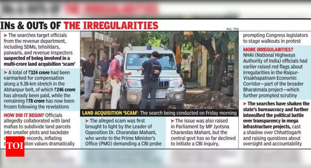 ACB, EOW search 20 locations of officials linked to multi-cr Bharatmala ‘scam’ in CG | Raipur ...