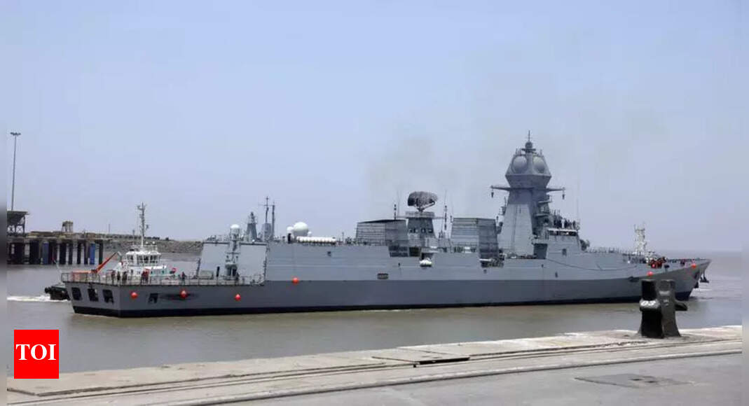 INS Surat docks at Hazira on Gujarat Foundation Day | Surat News ...