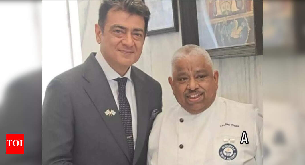 Padma Shri Awardee Chef Damodaran makes a surprise visit to actor Ajith ...