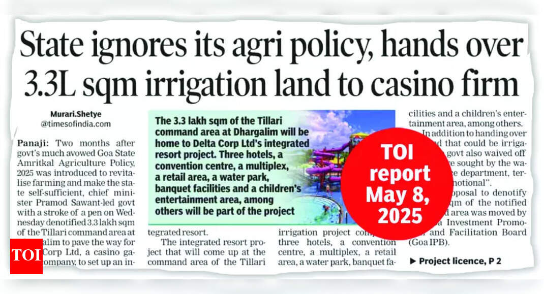 Can’t convert irrigation areas for non-farm use, want report: Goa ...