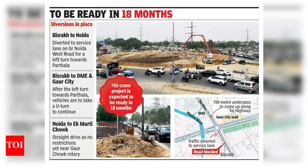 Diversions kick in for six-lane underpass to decongest Gaur Chowk ...