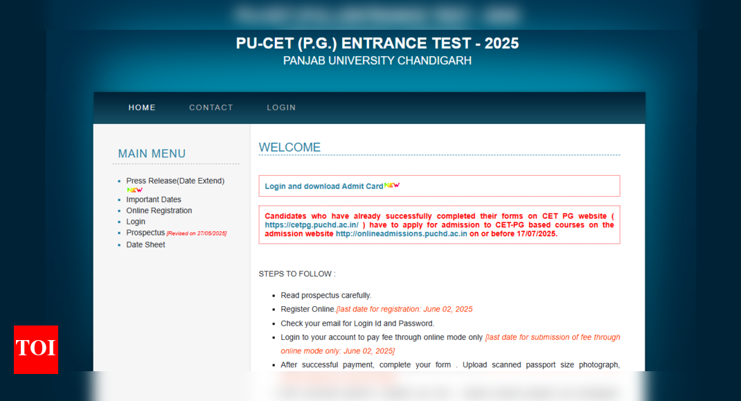 PU CET PG admit card 2025 released: Direct link to download hall ...
