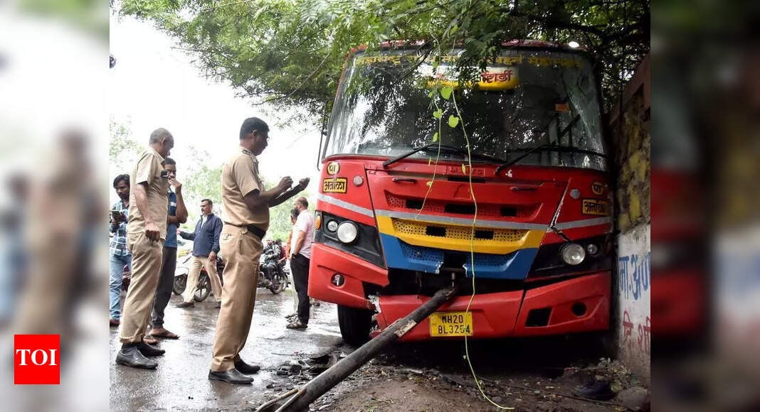 Two die as ST bus to Shirdi skids off road in Nashik city | Nashik News ...