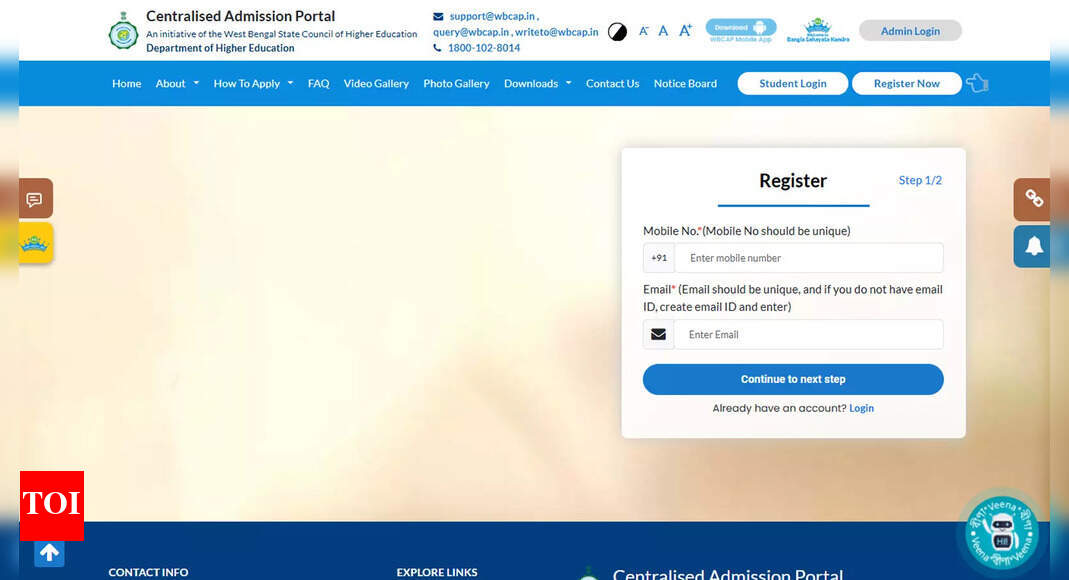 WBCAP 2025 registration now open for UG admissions at wbcap.in; apply ...