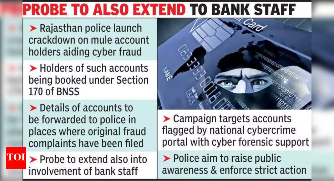 Statewide crackdown on ‘mule bank accounts’ | Jaipur News - Times of India