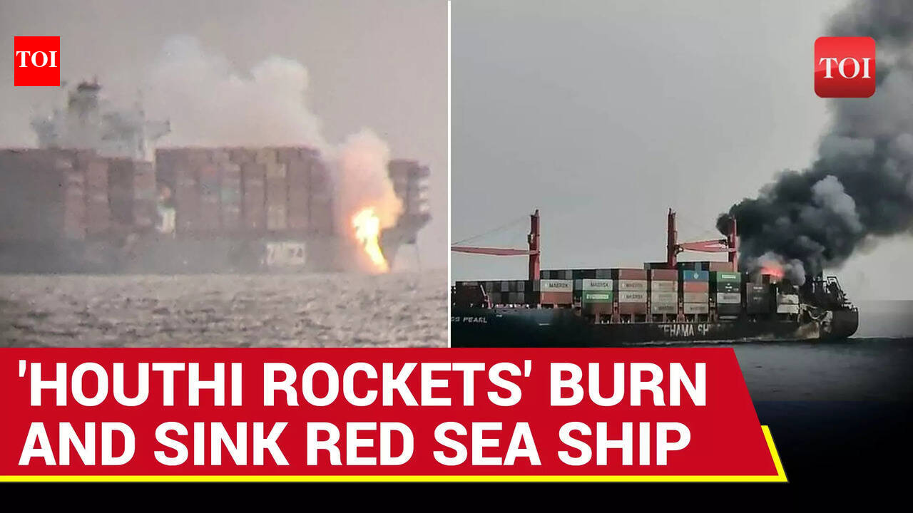 Red Sea Attack: Cargo Ship Hit By Rockets Sinking, Crew Preparing For ...