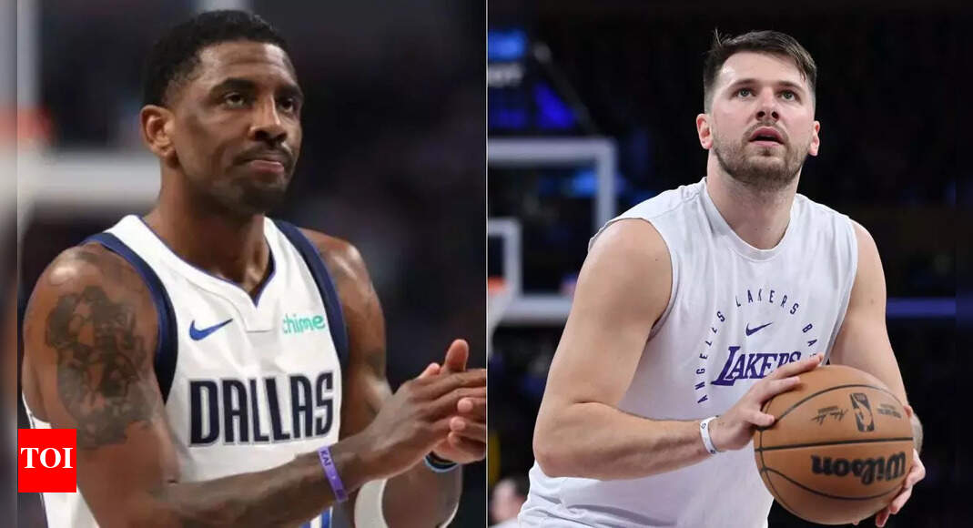 Kyrie Irving gets a surprise call from former teammate Luka Doncic during Twitch stream in ...