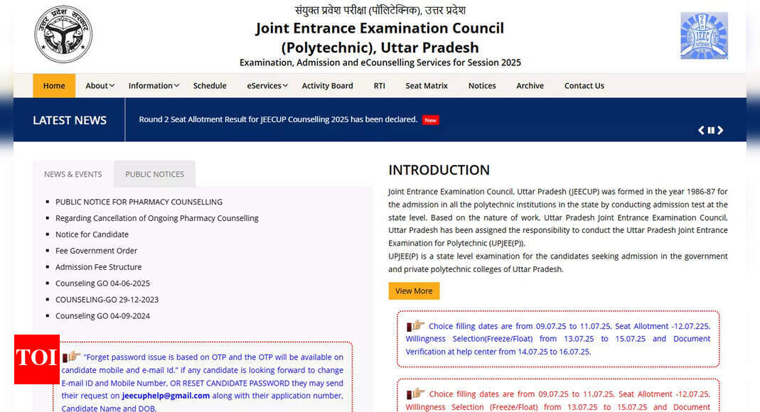 JEECUP 2025: Round 2 seat allotment announced at jeecup.admissions.nic.in for UP Polytechnic ...