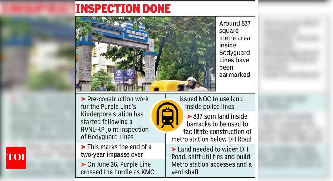 Work on Purple Line’s Kidderpore station starts | Kolkata News - Times ...