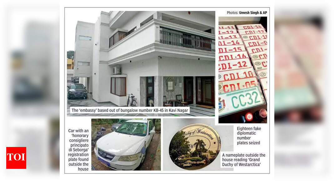 Fake diplomat at work: Flags and high-end cars | Noida News - Times of ...