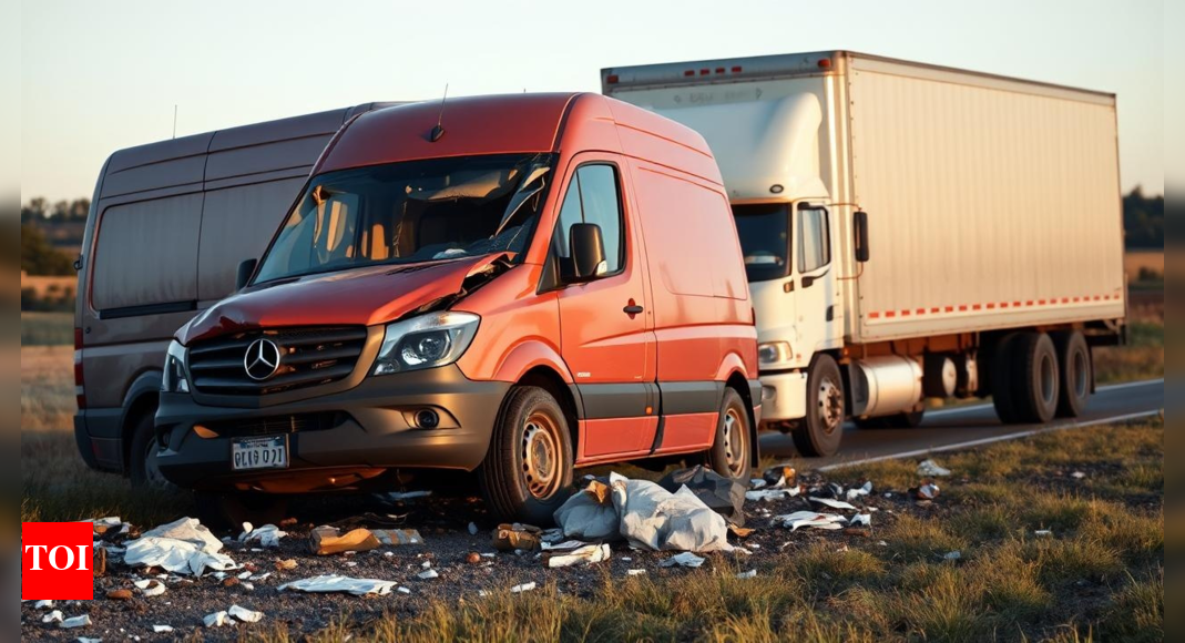 Michigan mishap: Pickup truck surpasses stop sign, collides with a van ...