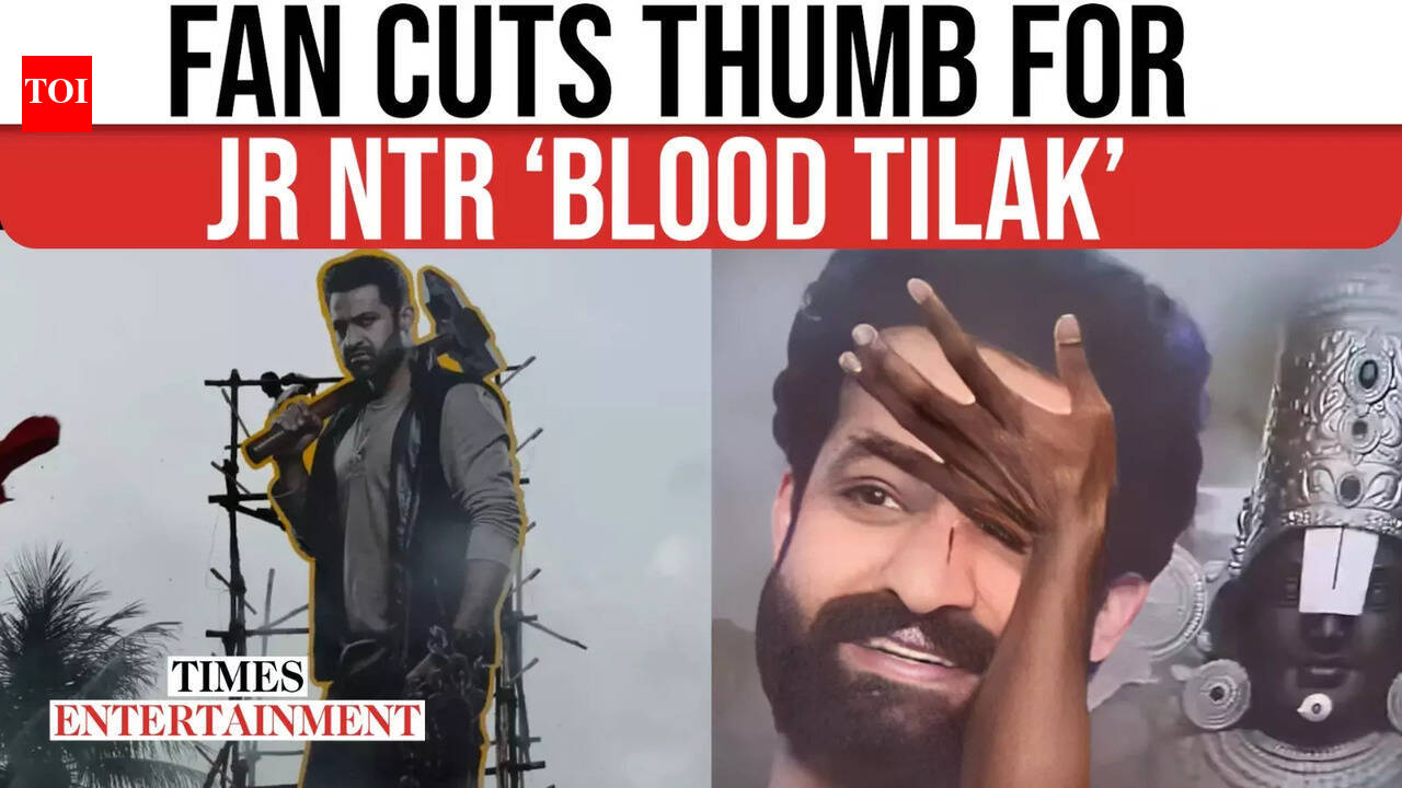 Jr NTR fans go extreme: blood-tilak, firecrackers in 'War 2' release mania