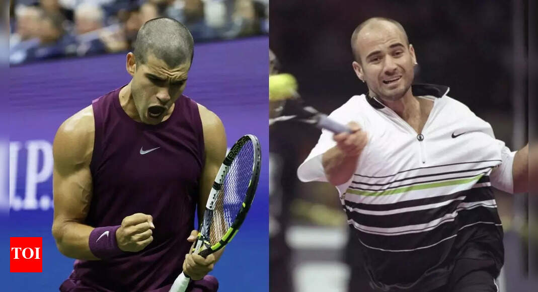 US Open 2025: Carlos Alcaraz's buzz cut vs Andre Agassi's bald era ...