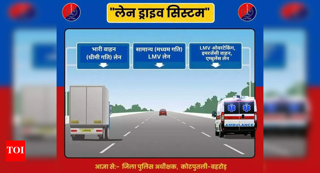 Lane rule violations on NH-48 to attract fines from Friday | Jaipur News - The Times of India