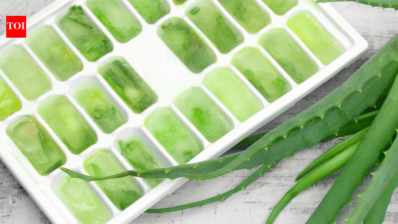 How to make aloe vera ice cubes for instant glowing skin | The Times of ...