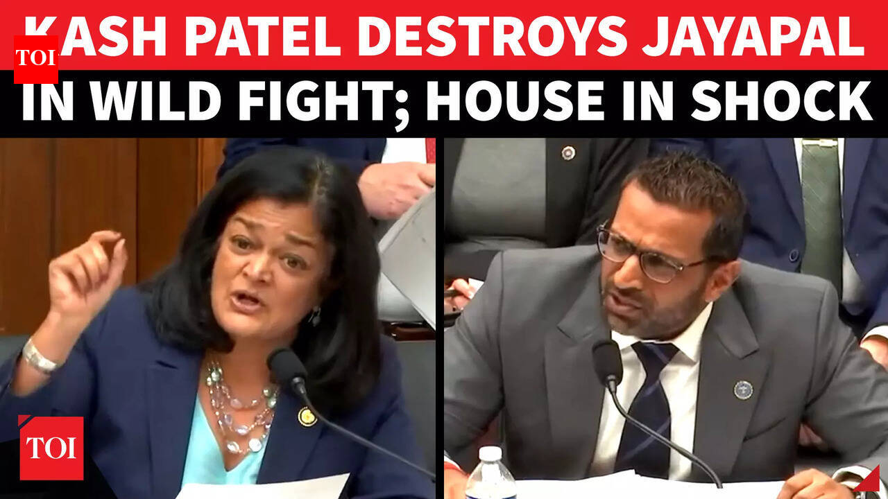 Shocking Kash Patel Vs Jayapal WILD FIGHT; Tables Thumped Amid Epstein ...