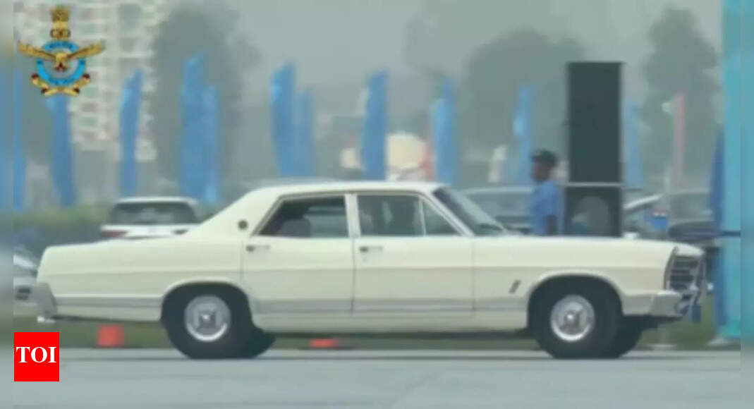 Air Force Day '25: Air Chief Marshal arrives in rare 1960s V8 car, all ...