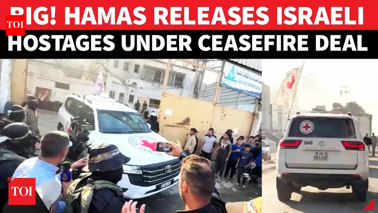 VIDEO: Hamas Fighters Release Seven Israeli Hostages From Gaza Amid ...