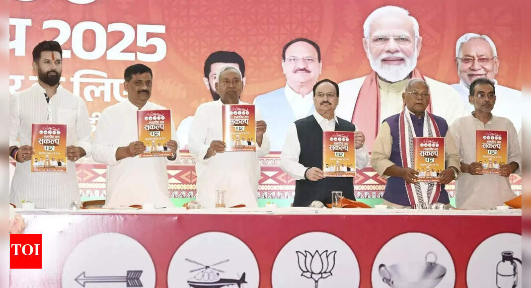 One crore govt jobs & more: NDA releases manifesto for Bihar polls; key ...