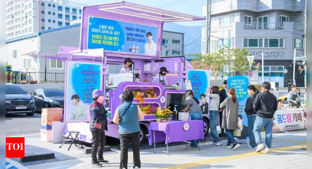 Ateez's Choi San brews excitement with coffee truck surprise at Namhae ...
