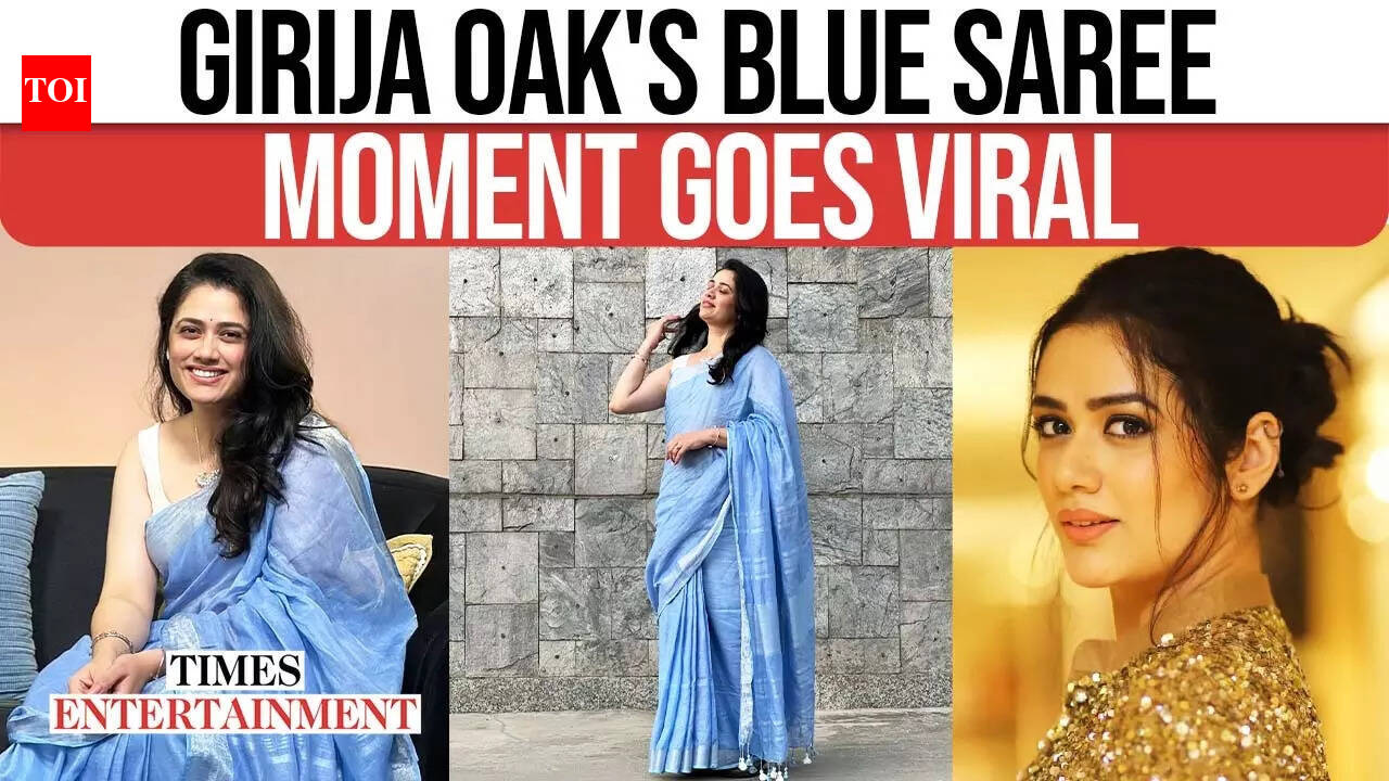 Girija Oak Goes Viral For Her Blue Saree Look!