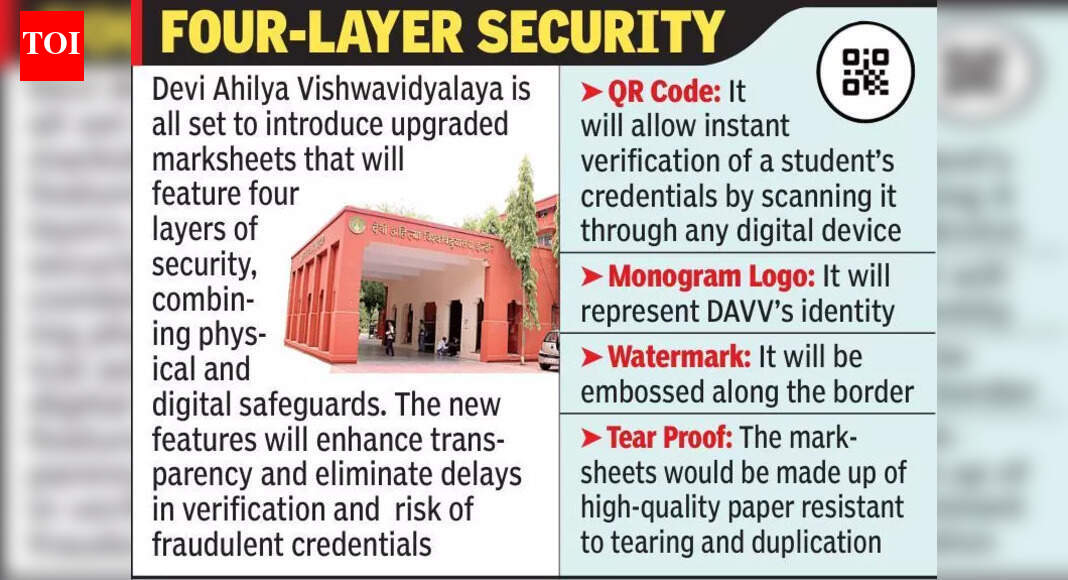 DAVV’s marksheet to get hi-tech makeover with QR code, watermark & tear ...