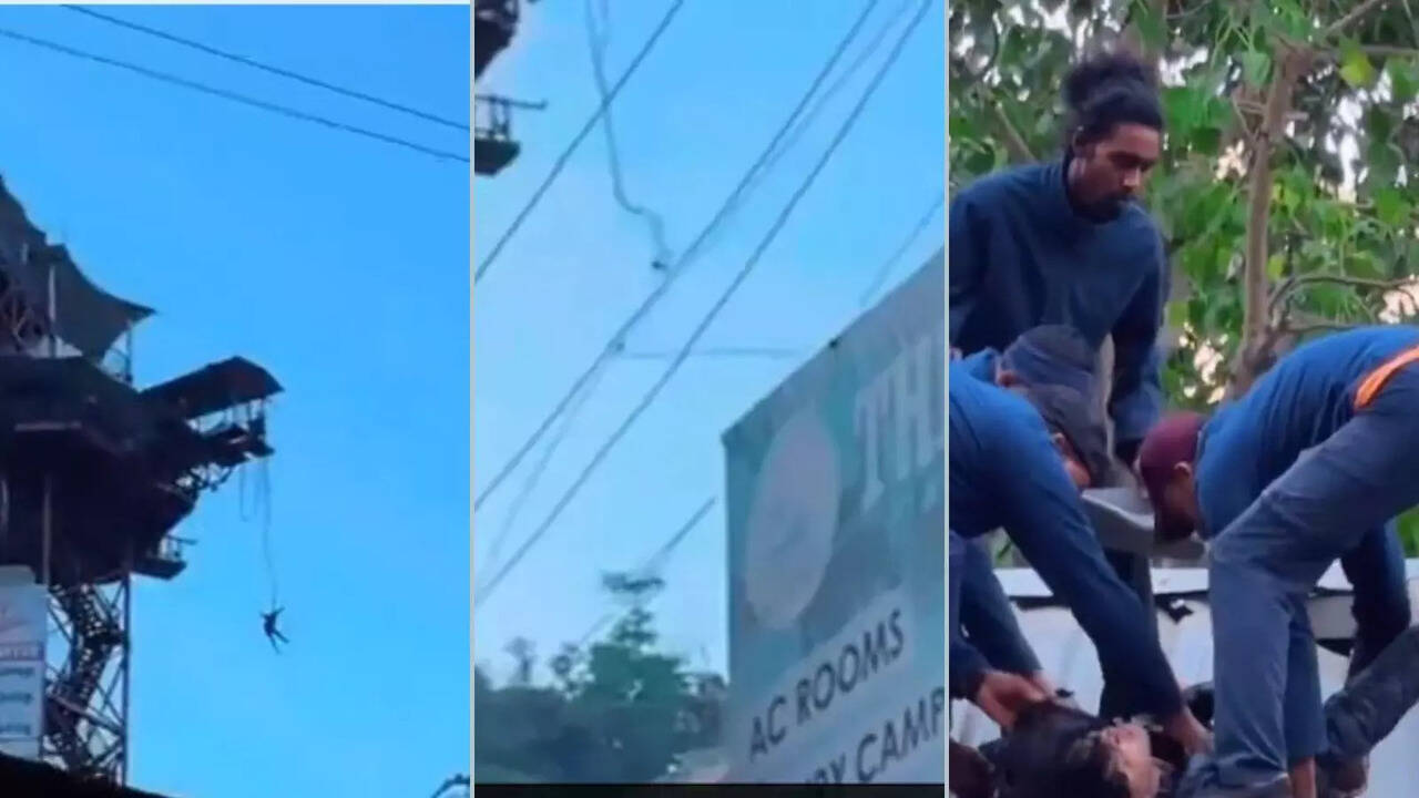 Shocking Video: Man Survives Terrifying Fall After Bungee Jump Mishap ...