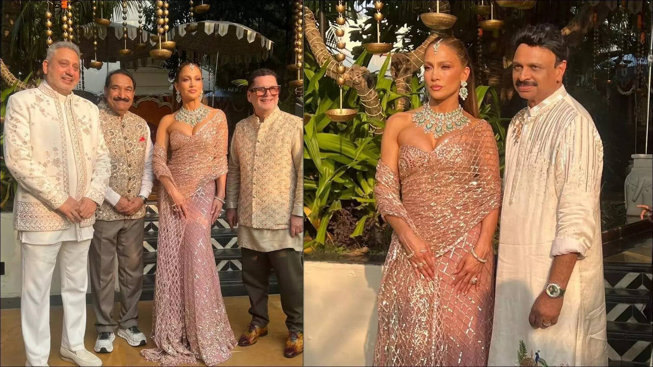 Jennifer Lopez Turns Heads in Desi Saree at the Billionaire Mantena ...