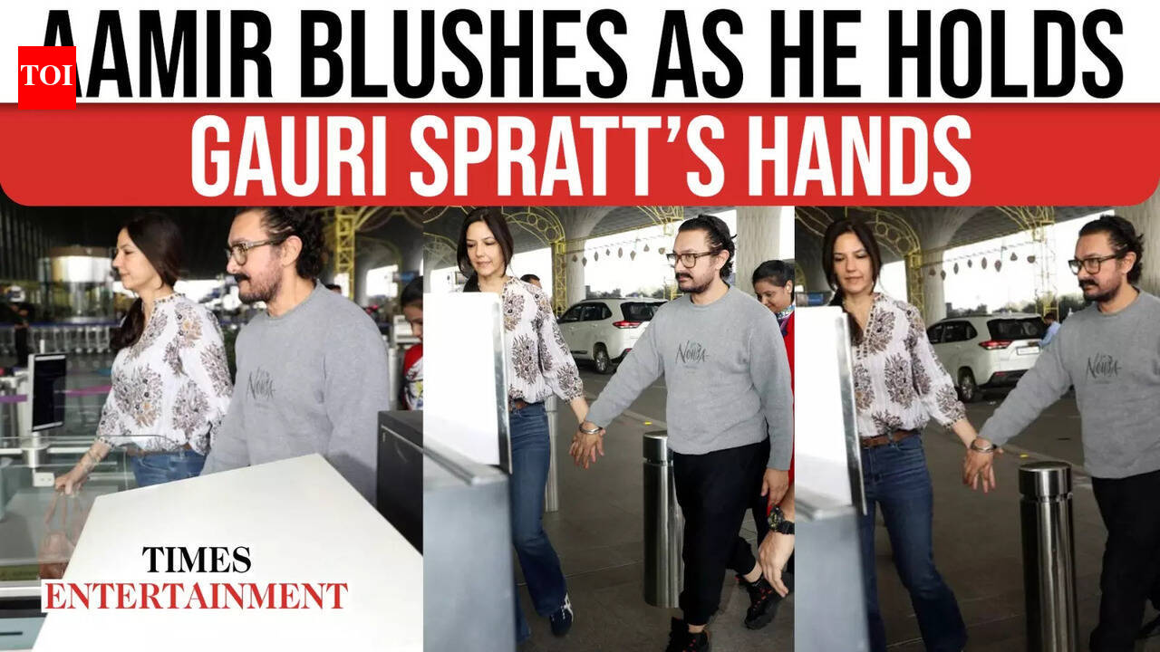 Aamir Khan Blushes As He Holds Girlfriend Gauri Spratt’s Hand!