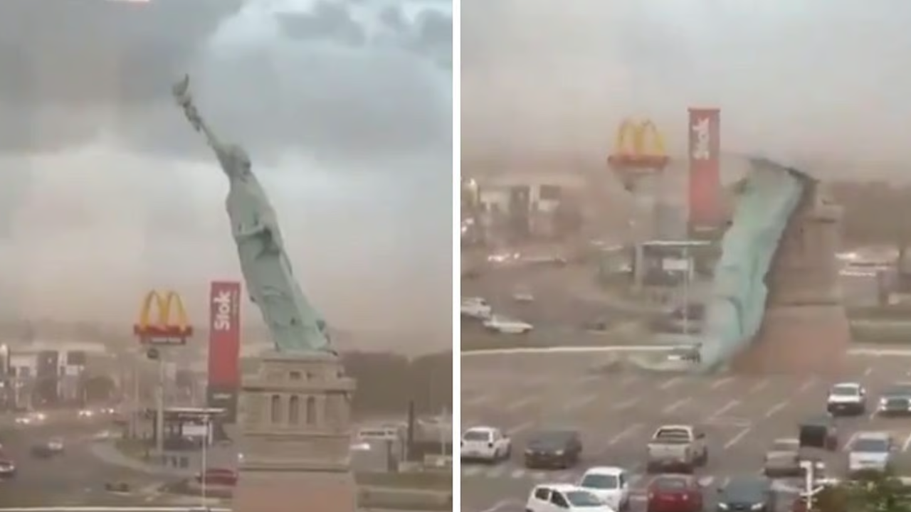 Statue of Liberty Replica Collapses in Brazil Storm; Winds Exceed 90 km/h
