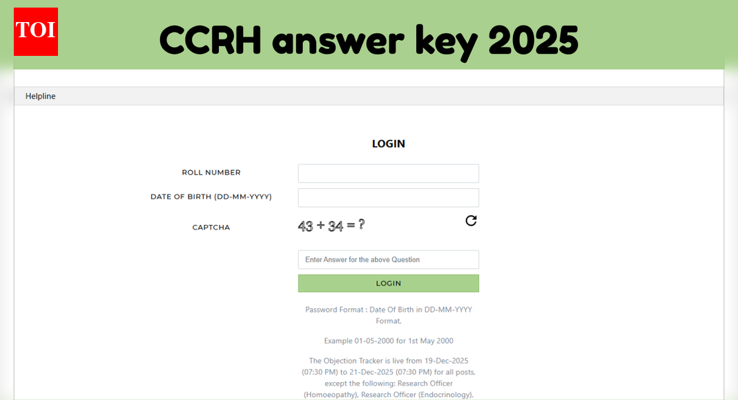 CCRH answer key 2025 released for Group A, B, and C exams: Direct link ...