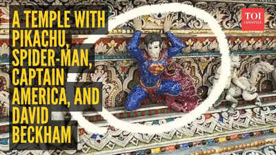 WHAT! A temple with Pikachu, Spider-Man, Captain America, and David ...