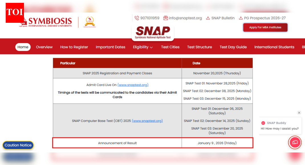 SNAP 2025 result declared: Check direct link and how to download ...