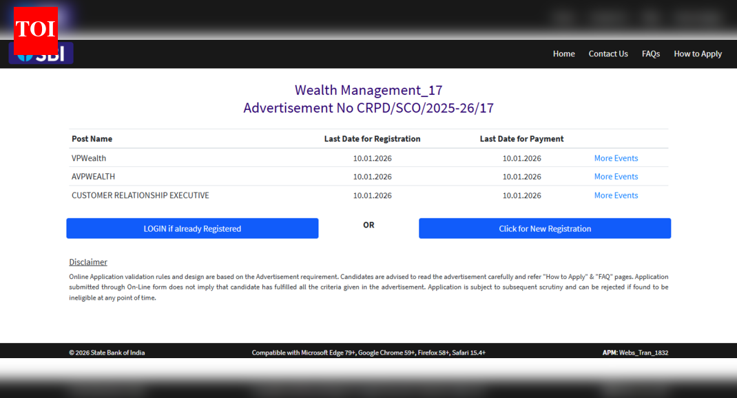 SBI SO recruitment 2025: Registration window closes tomorrow for 996 ...