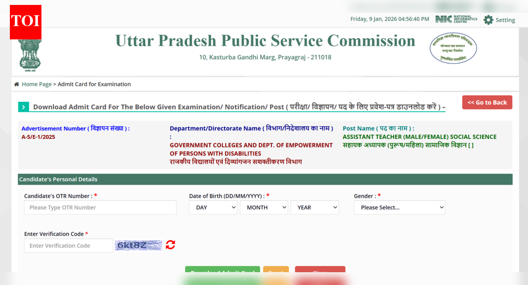 UPPSC LT Grade admit card 2026 released at uppsc.up.nic.in: Direct link ...