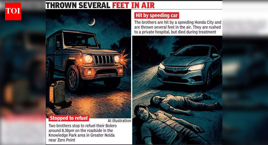 Brothers stop to fill fuel in SUV in Greater Noida, doctor’s car mows ...