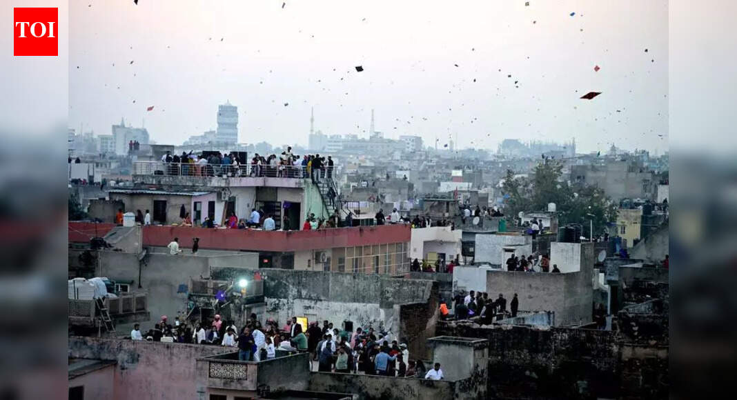 Kites by day, firecrackers by night | Jaipur News - The Times of India