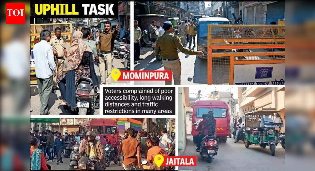 Narrow lanes, shut roads: Many jostle to reach booths | Nagpur News ...