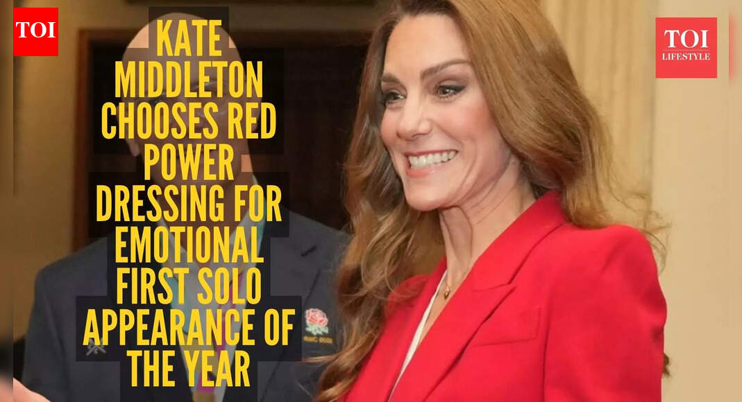 Kate Middleton’s bold red suit steals the show as she returns to public ...