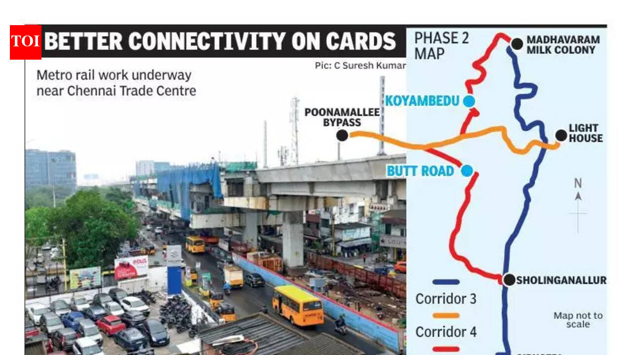 Koyambedu to Butt Road phase-2 metro rail stretch to open by June ...