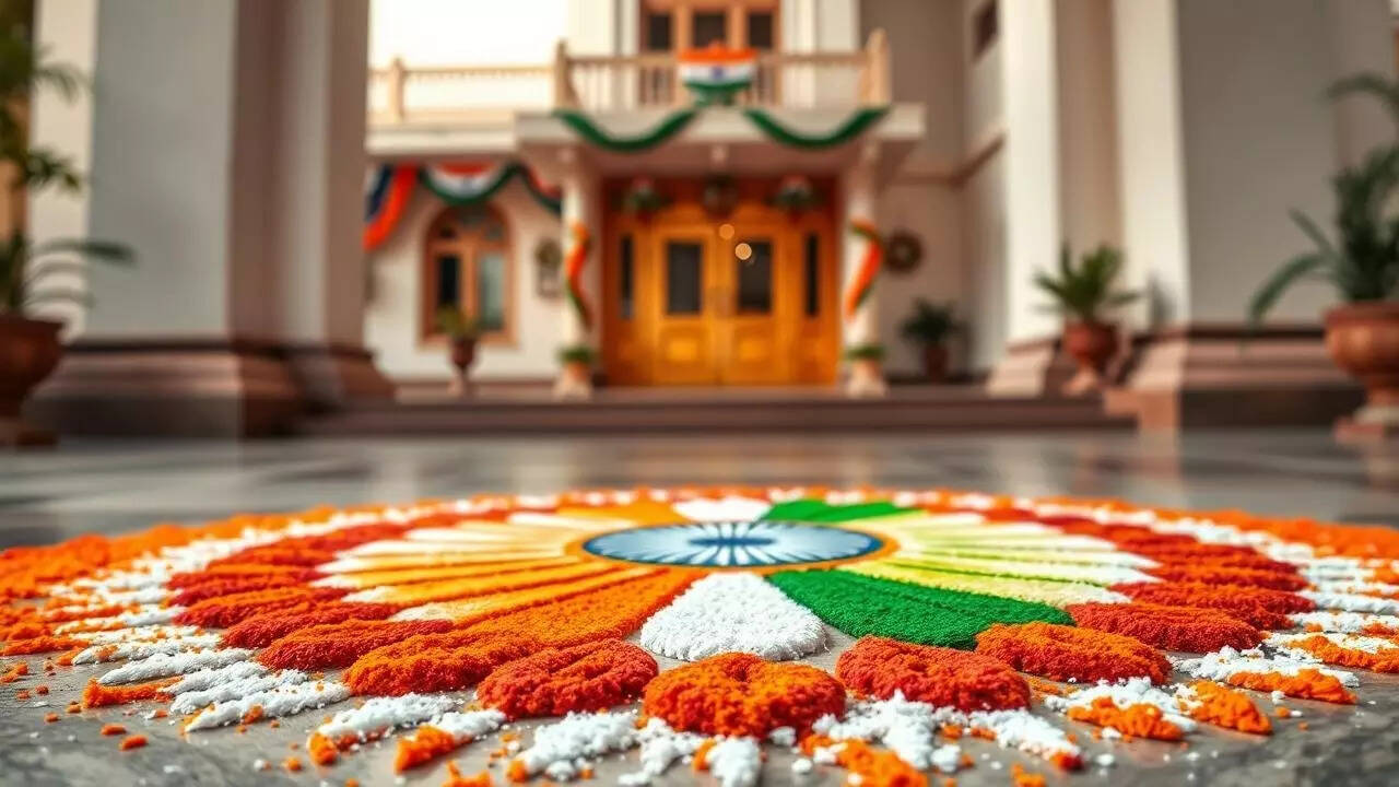Republic Day 2026 Tricolour Rangoli Ideas For Homes Schools And Offices