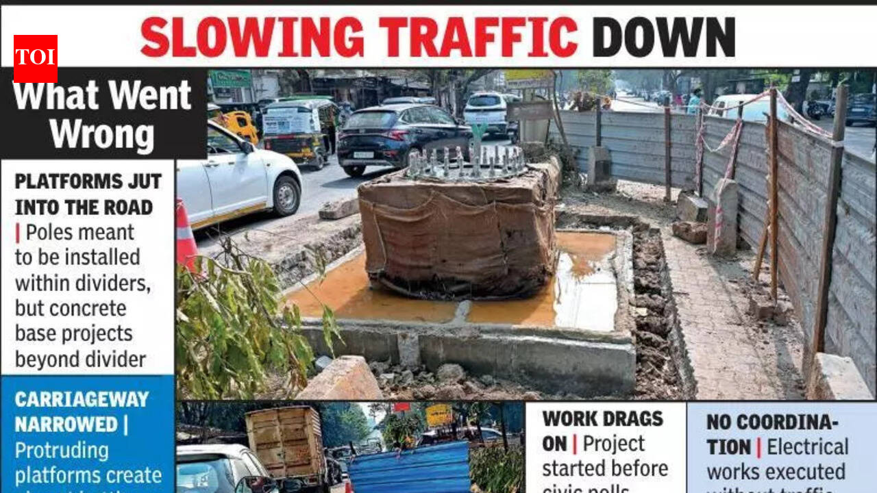 Erratic streetlight work by NMC triggers bottleneck on VIP Road ...
