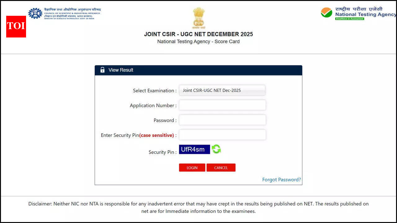 CSIR UGC NET December 2025 result out at csirnet.nta.nic.in, download ...