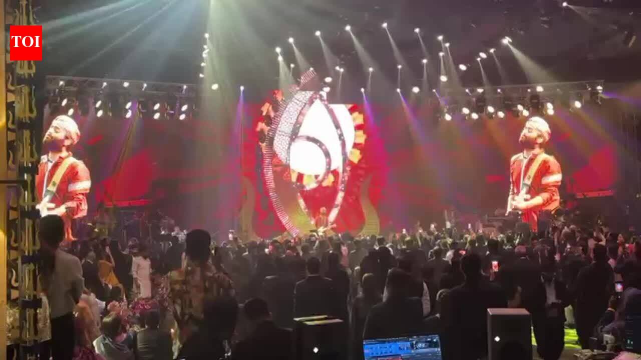 Arijit Singh performs at a private wedding event in the city
