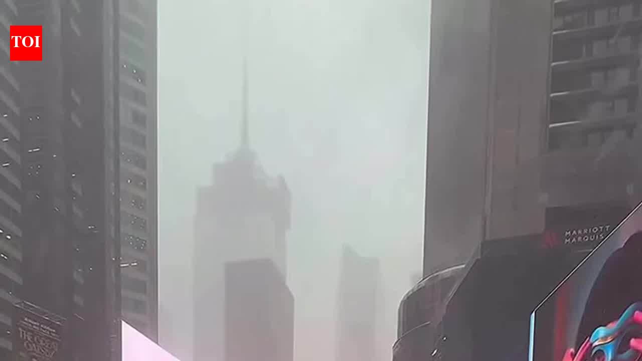 Snowflakes meet city lights ️ Glimpses of a snowy Times Square